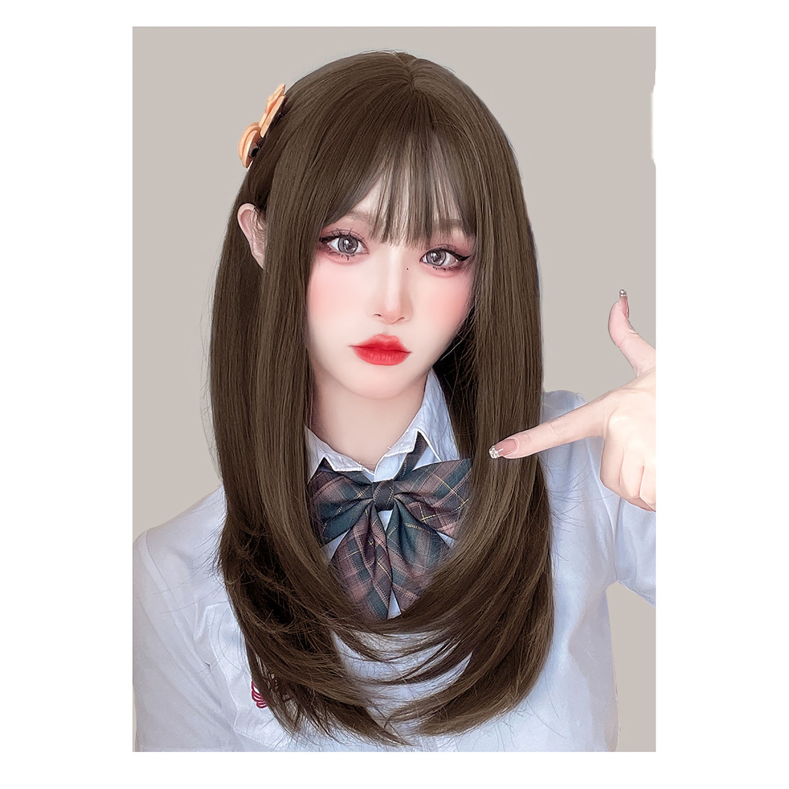 Long wig natural wig animation wig imitation human hair wig | Etsy