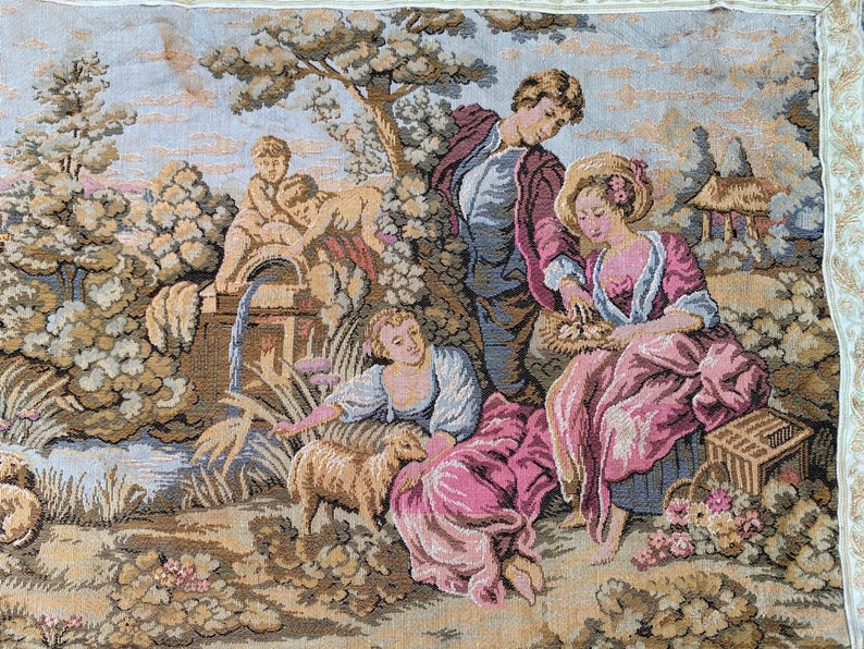 1.5x3 French Tapestry Vintage Medieval Tapestry Pictorial - Etsy