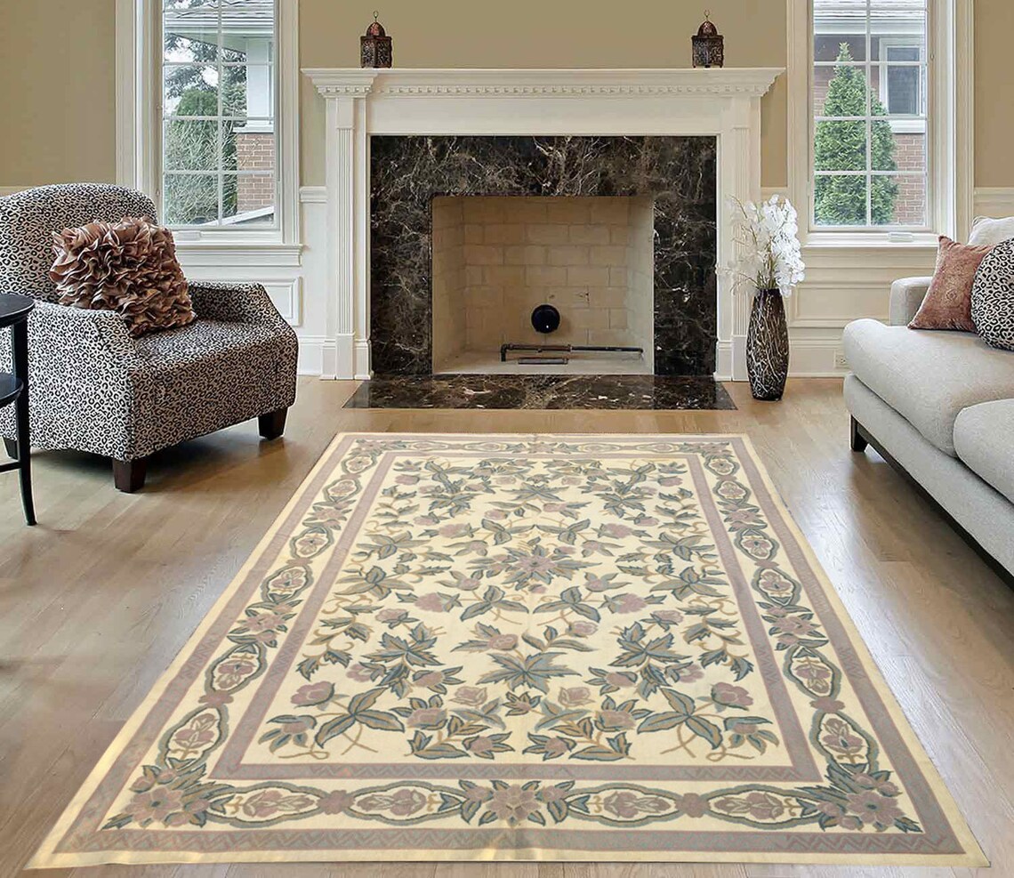 6x9 Aubusson Rug Vintage Area Rug French Style Handmade - Etsy