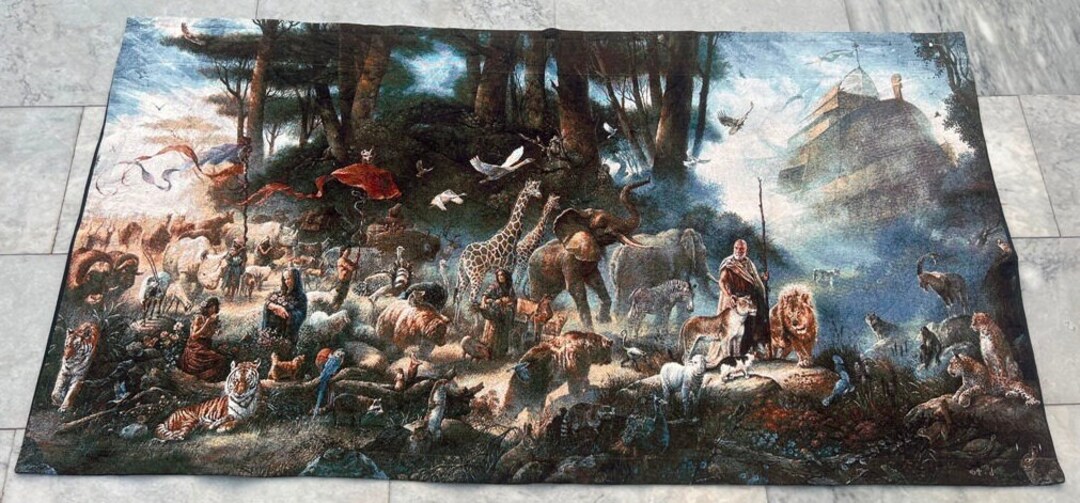 3x5 Vintage French Jungle View Pictorial Large Size Tapestry Best for ...
