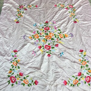 5x6 Vintage Chinese Tablecloth, Embroidered Antique Chinese Tablecolth ...