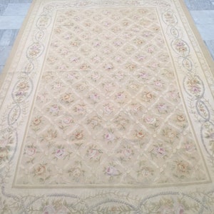 6x9 Aubusson Rug, French Aubusson, Vintage Area Rug, Handmade Kilim Rug ...