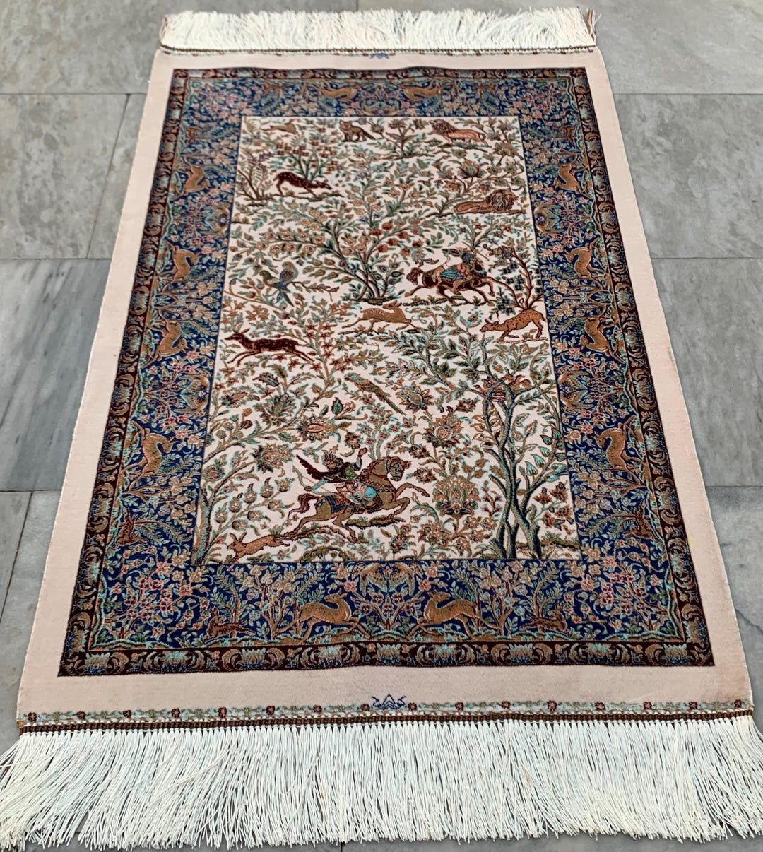 2x3 Silk Rug High Quality Silk Rug Hunting Pictorial Rug Best Home ...