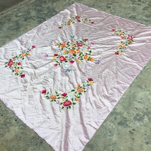 5x6 Vintage Chinese Tablecloth, Embroidered Antique Chinese Tablecolth ...