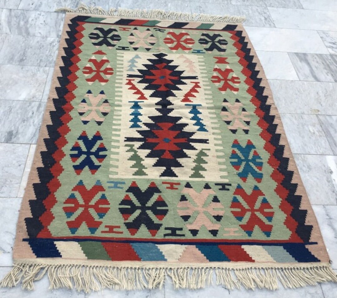 4x6 Turkish Kilim, Vintage Anatolian Kilim, Vintage Kilim, Afghan Kilim ...