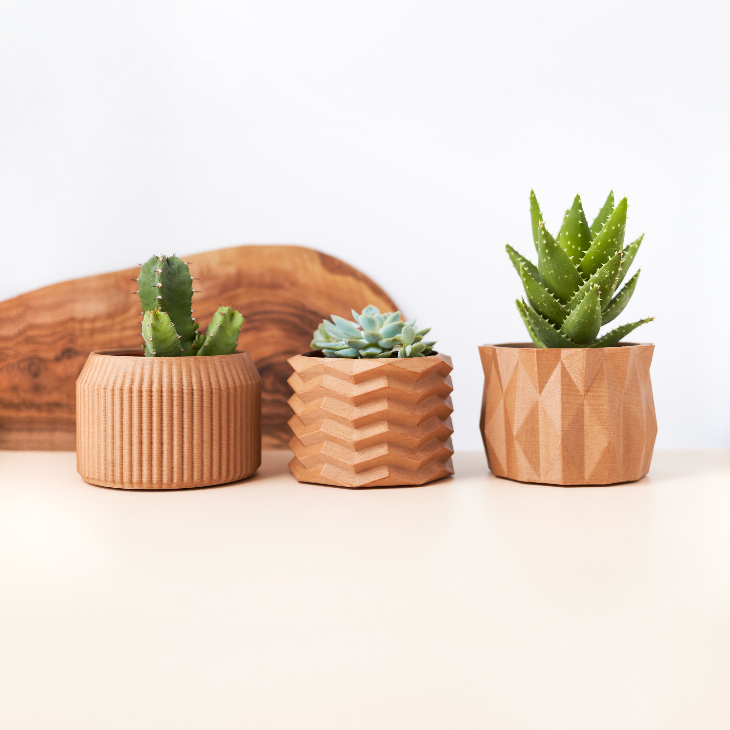 Set de 3 cache-pot en bois recyclé pour plantes | Etsy