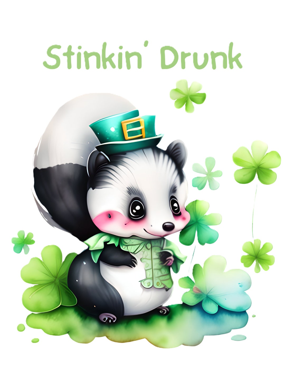 St Paddy's Day Skunk PNG, St Patrick's Day Drunk Skunk Png, St Patrick ...