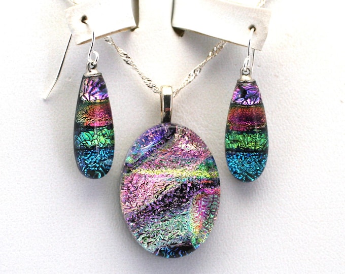 Glass Necklace, Fused Glass Pendant, Reactive Glass, Fused Glass ...