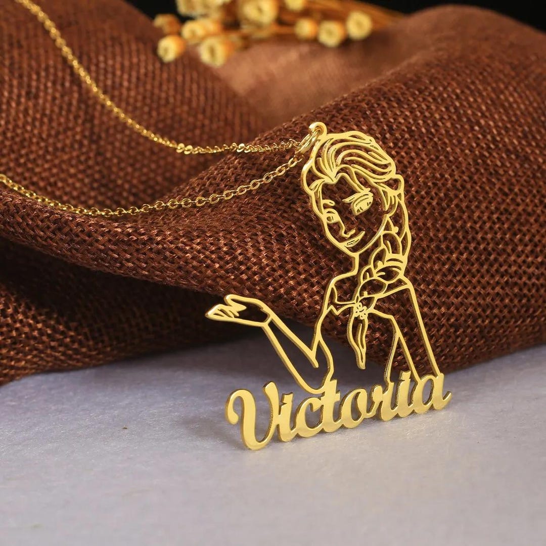 Personalized Cartoon Character Name Necklace, Kids Necklace Gift ...