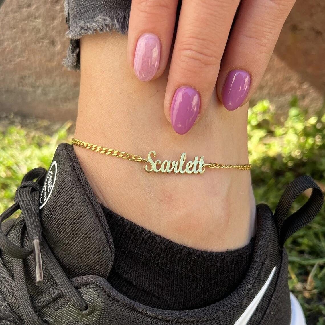 Custom Anklet Etsy