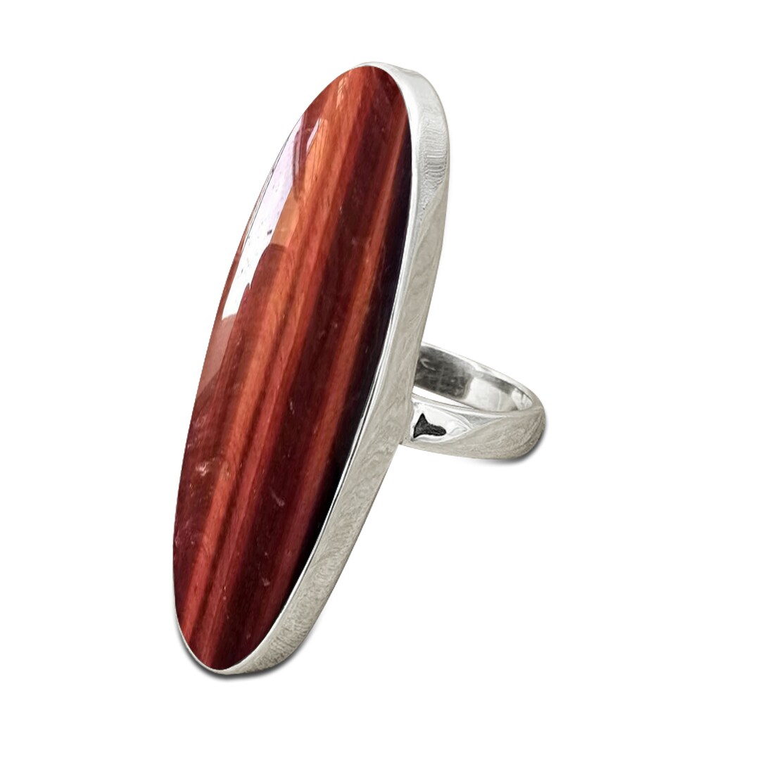 Handmade Red Tiger Eye Ring, 925 Sterling Silver, Gemstone Jewelry - Etsy