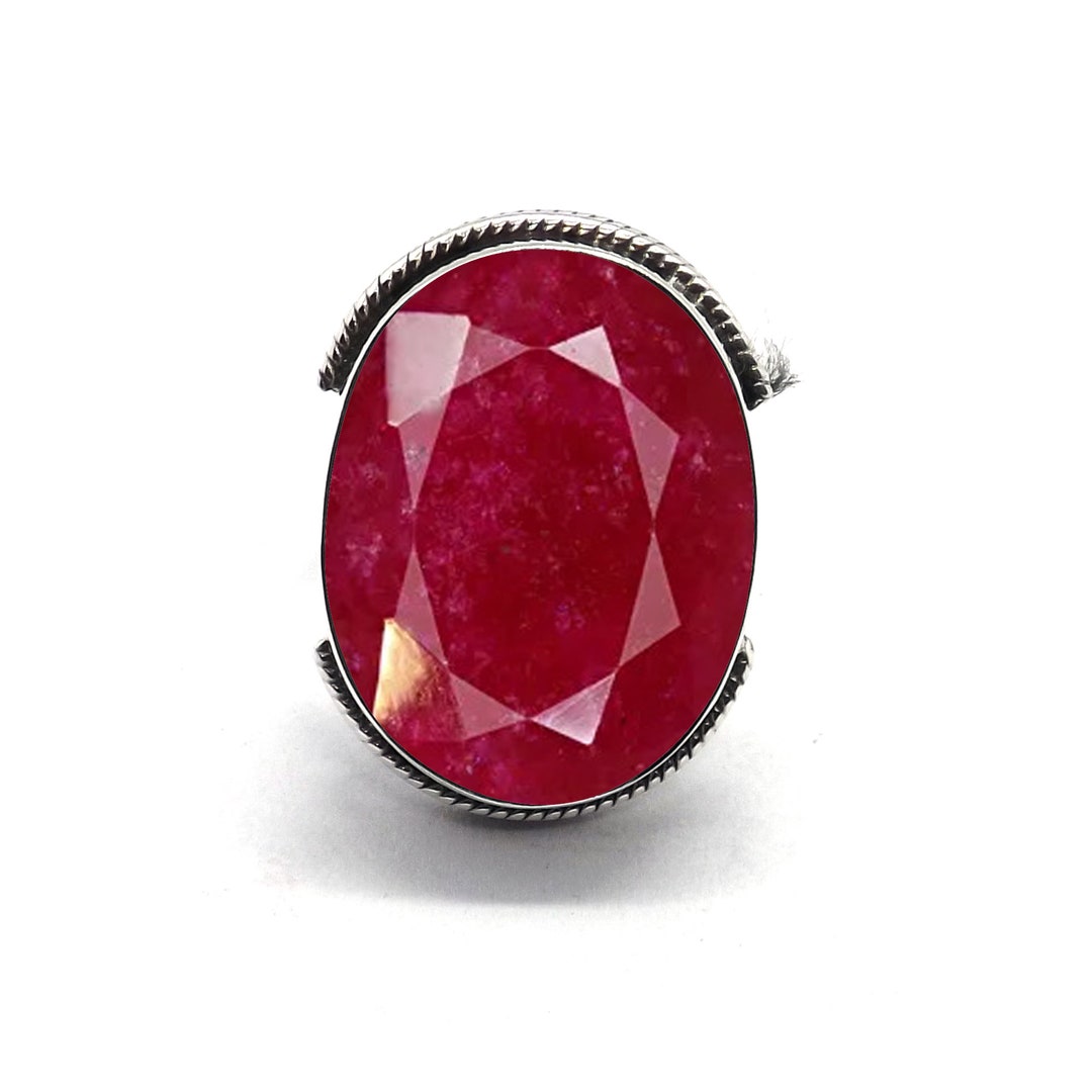 Red Beryl Ring 925 Sterling Silver Ring Genuine Gemstone Ring ...