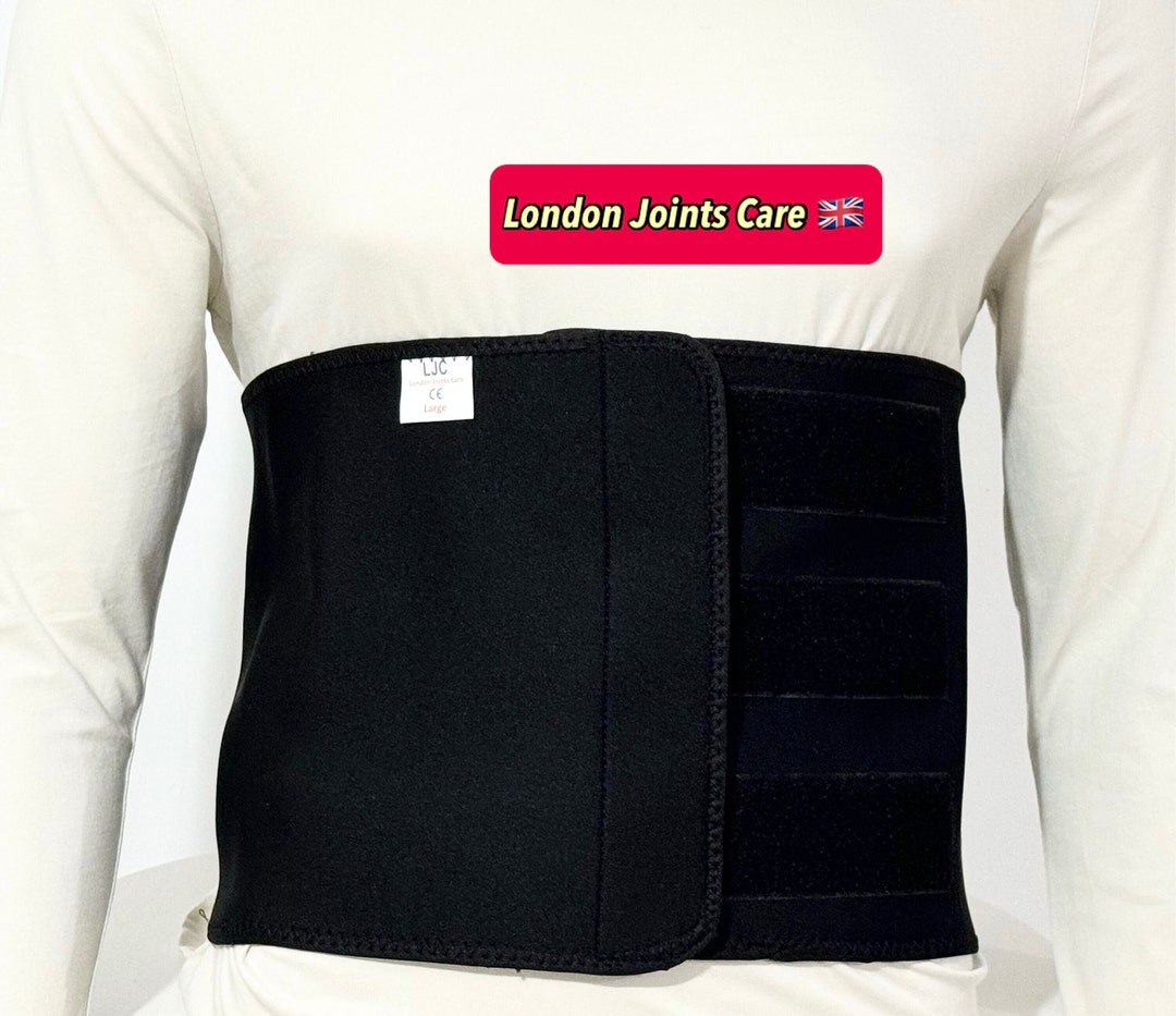 Black Abdominal Belt Hernia Support Back Stomach Compression Binder ...