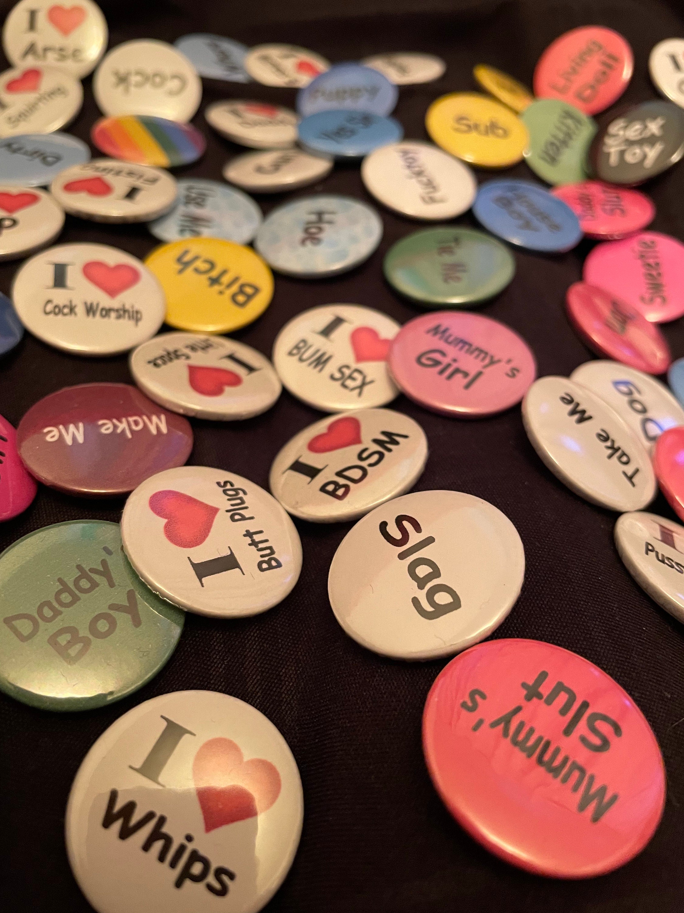 Adult Kinky BDSM Badge 25mm Custom Any Wording Personalised - Etsy