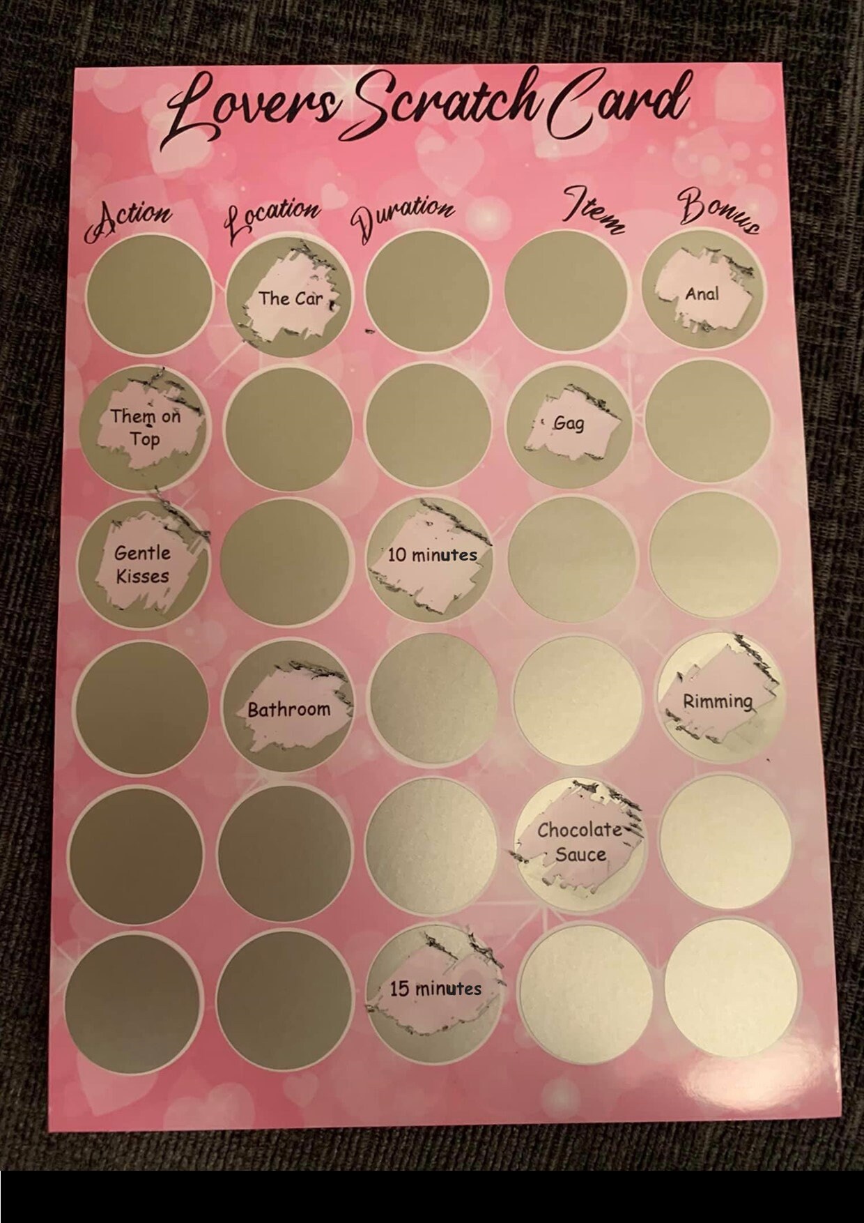 Personalised Giant BDSM Reward and Punishment Scratch Cards - Etsy