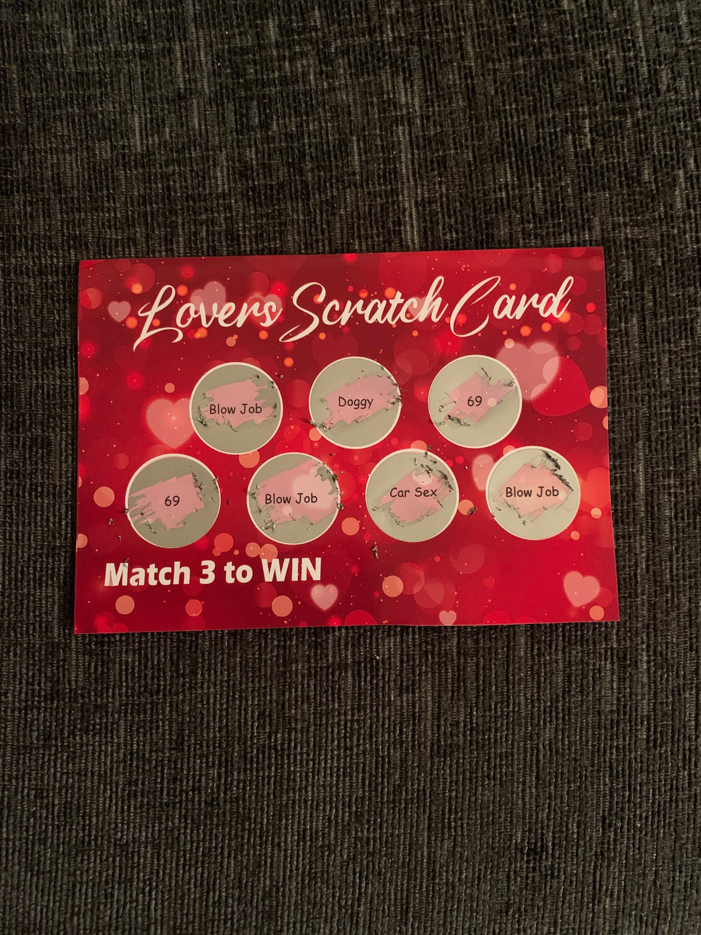 Personalised Adult Scratch Card Match 3 to Win and Loosing | Etsy