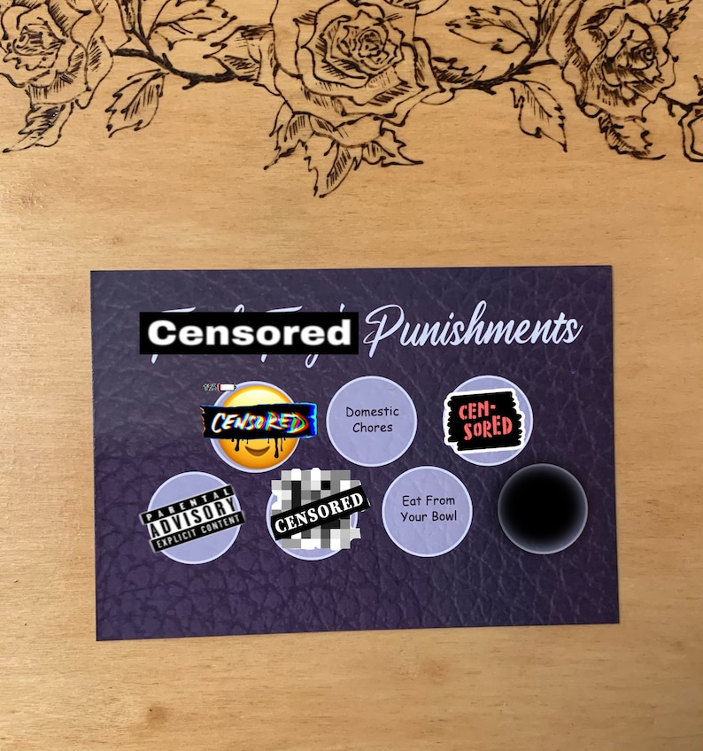 BDSM Punishment Card Scratch off Adult Sex Play Personalised - Etsy