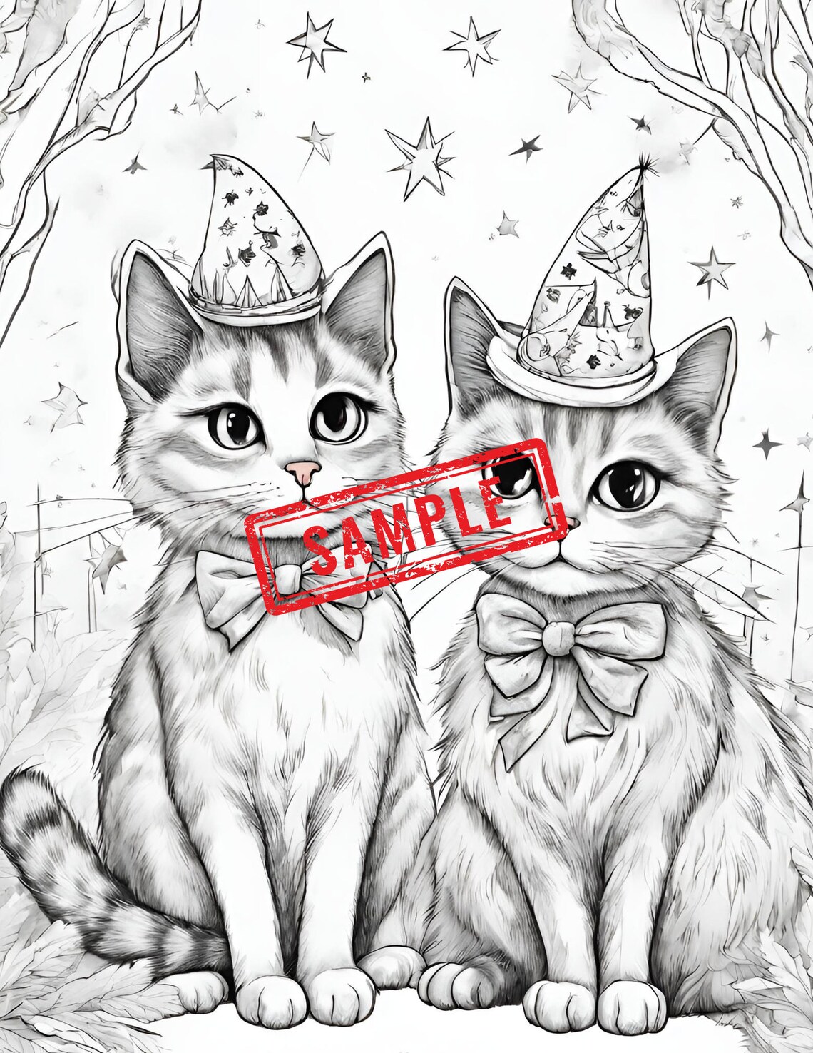 Birthday Cat Coloring Pages, 80 Printable PDF Pictures of Cute Cats ...