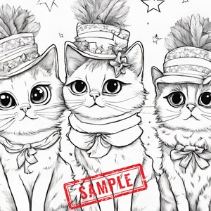 Birthday Cat Coloring Pages, 80+ Printable PDF Pictures of Cute Cats ...