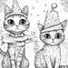 Birthday Cat Coloring Pages, 80 Printable PDF Pictures of Cute Cats ...