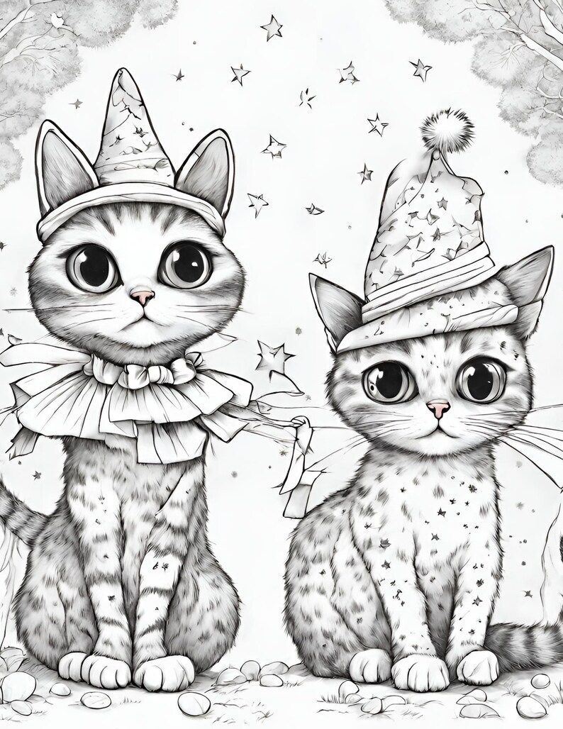 Birthday Cat Coloring Pages, 80+ Printable PDF Pictures of Cute Cats ...