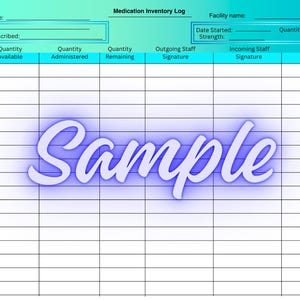Narcotic Medication Count Tracker Sheet, Instant PDF Download, Medical ...