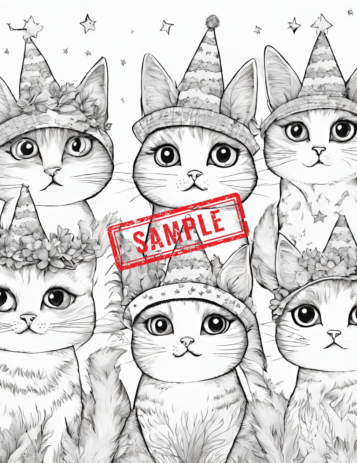 Birthday Cat Coloring Pages, 80 Printable PDF Pictures of Cute Cats ...