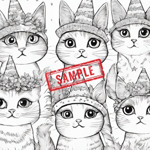 Birthday Cat Coloring Pages, 80+ Printable PDF Pictures of Cute Cats ...