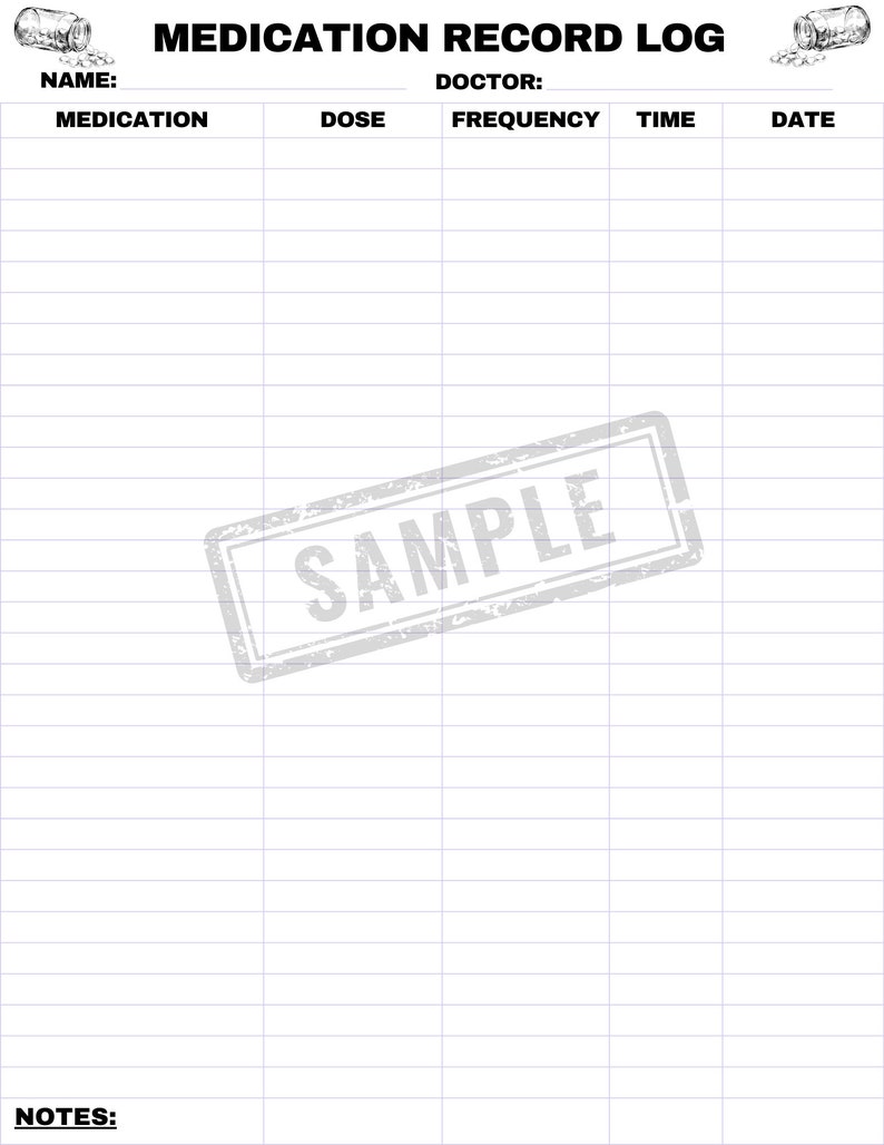 Printable Medication Tracker, PDF Download, Monthly Medication Schedule ...