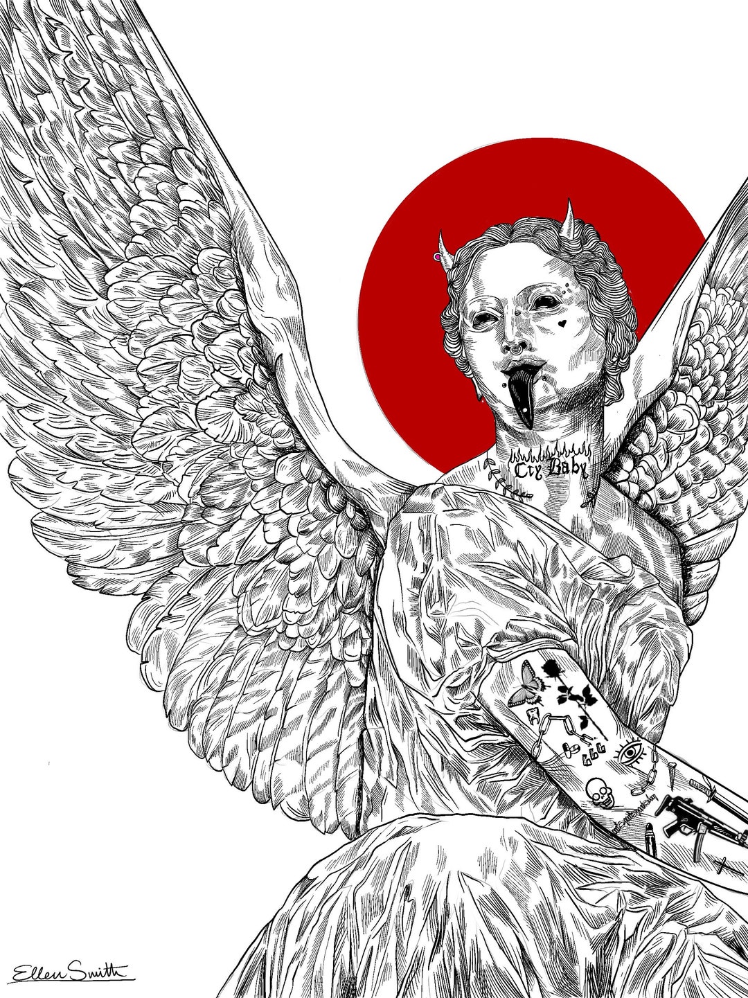 Digital Drawing, Angel - Etsy