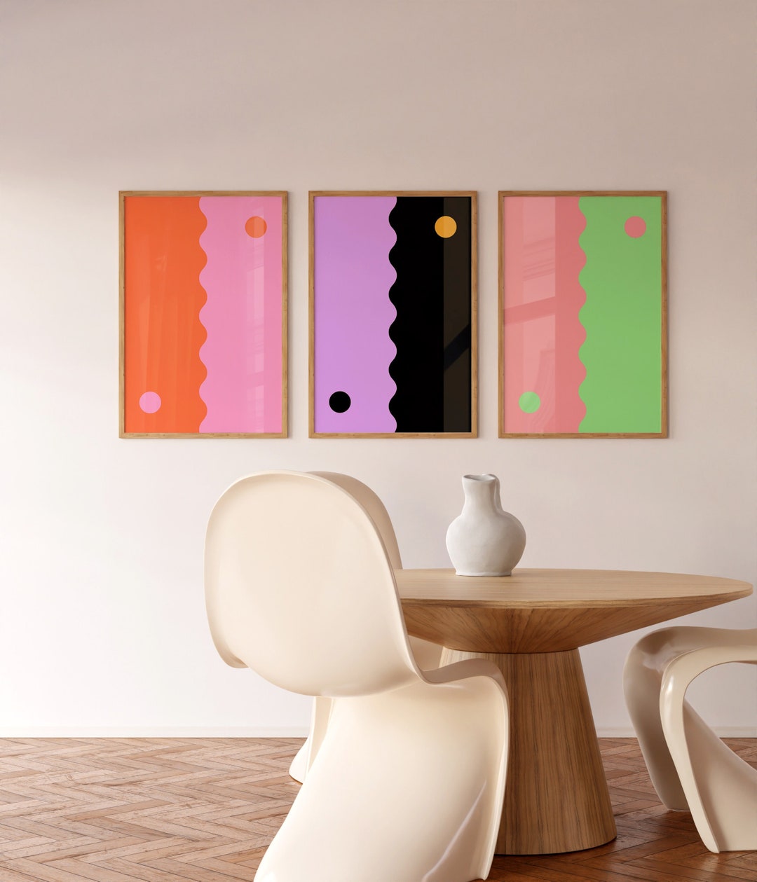 Opposites Attract Print Abstract Art, Bright Art, Bold Art, Retro Art ...