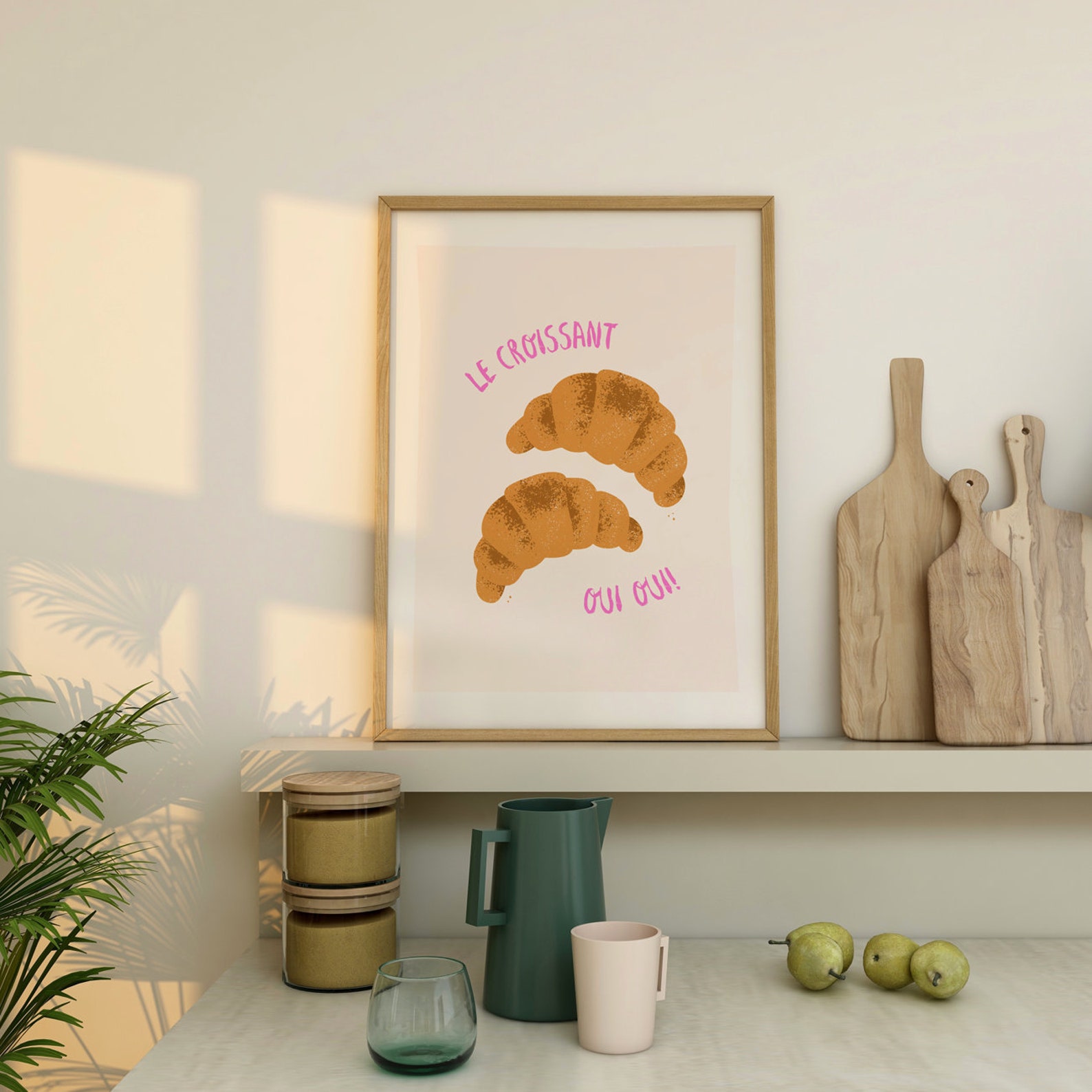 Le Croissant Print | Food Art, Bakery Art, Croissant Art, French Art ...