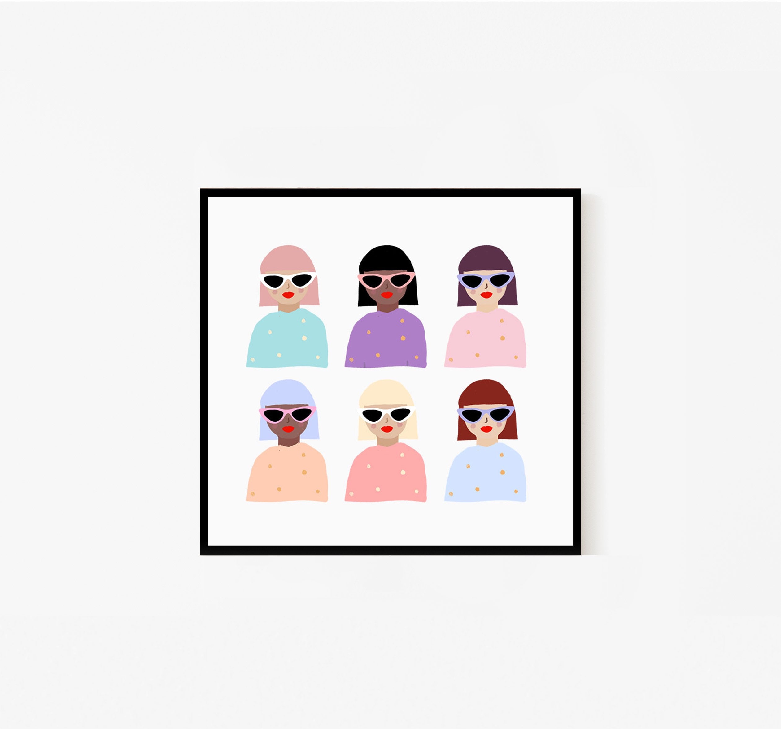 Cool Girl Print Cute Girl Art Feminine Art Colorful Art | Etsy