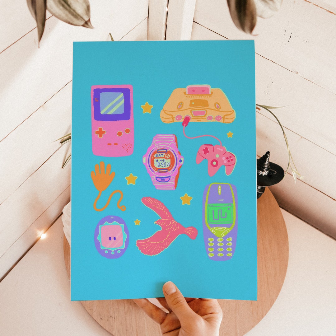 90's Playtime Print | 90s Art, Nostalgia Art, 90s Toys, 90s Kid Art ...