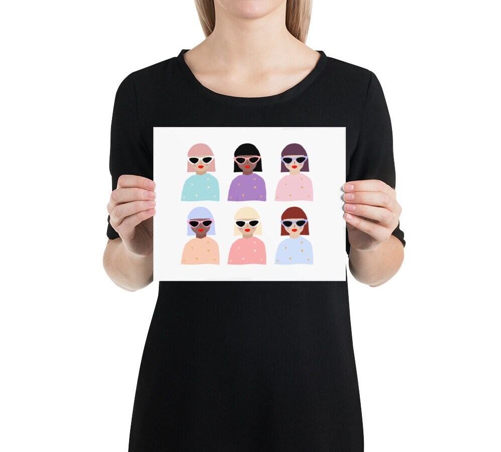 Cool Girl Print Cute Girl Art Feminine Art Colorful Art | Etsy