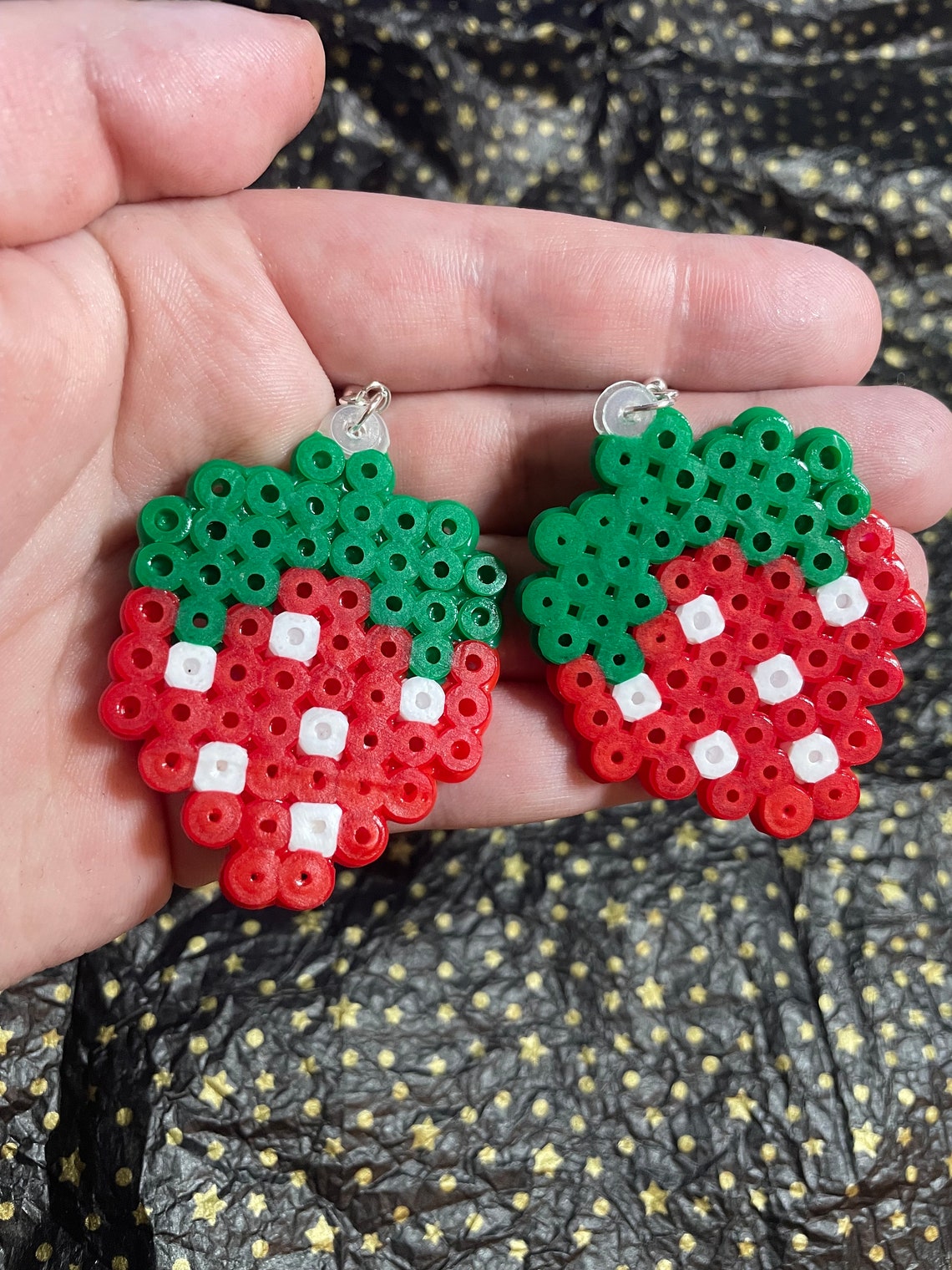 Strawberry Dangle Earrings | Hama | Perler | Gifts for Her - Etsy