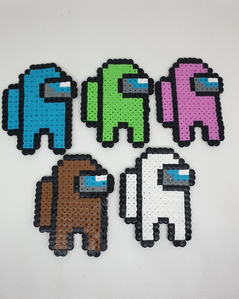 Among Us Perler/hama Beads Gaming Gamer Fuse Beads Keyring Crewmates ...
