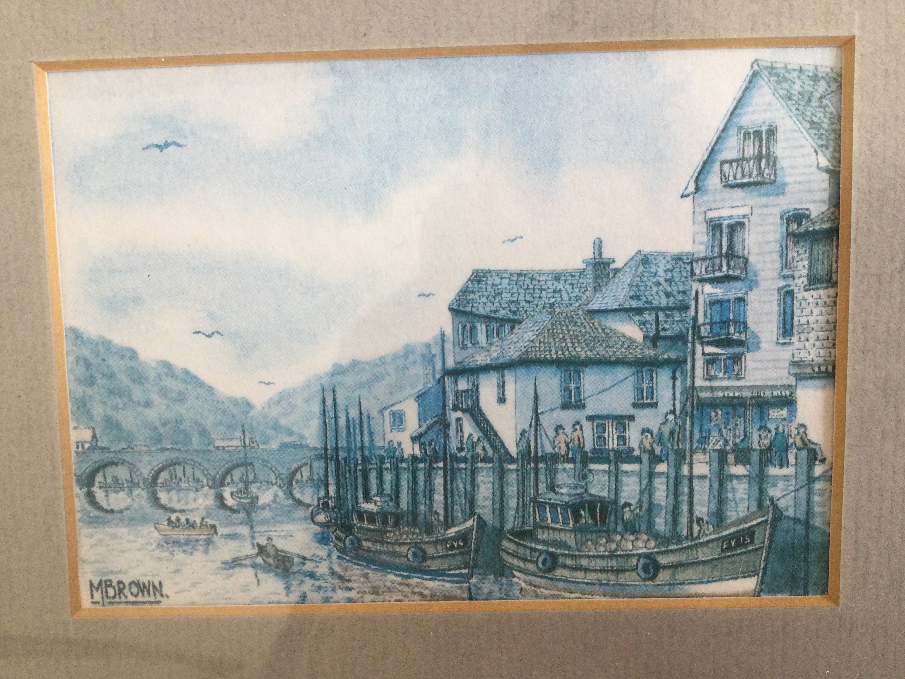 CORNISH COASTAL ART Ink Drawing Fishing Village Scene Beach Decor - Etsy UK