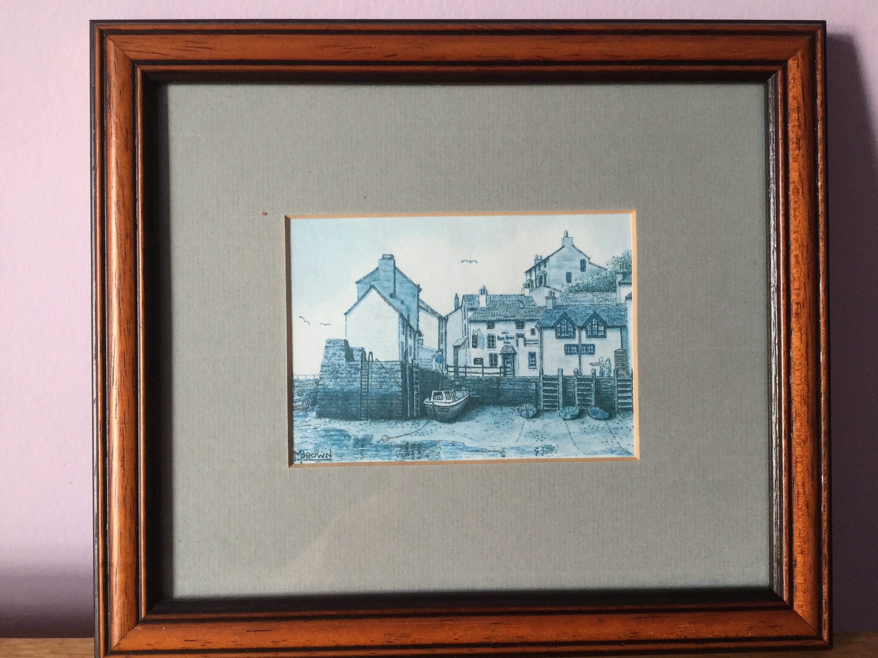 CORNISH COASTAL ART Ink Drawing Fishing Village Scene Beach Decor - Etsy UK