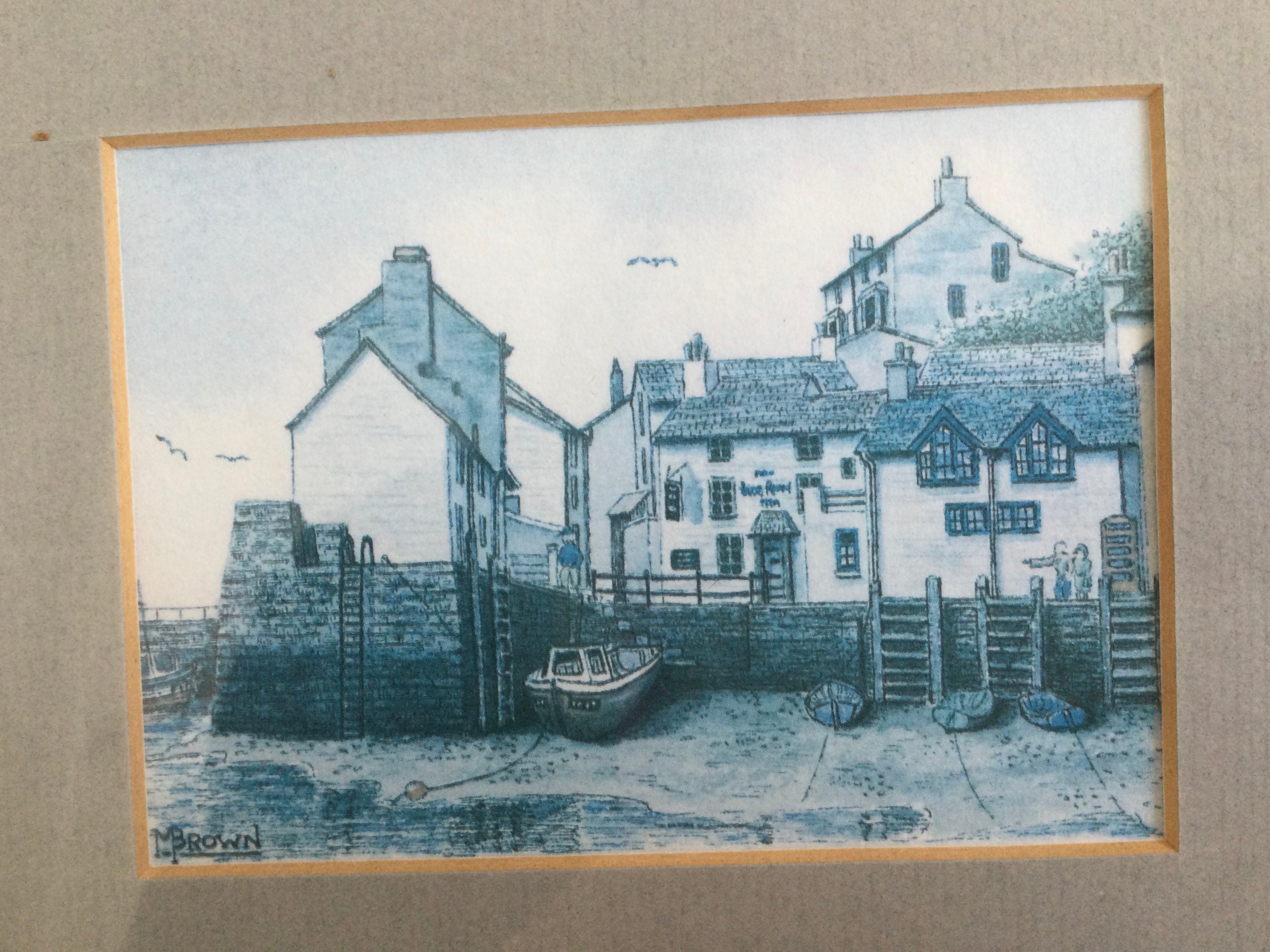 CORNISH COASTAL ART Ink Drawing Fishing Village Scene Beach Decor - Etsy UK