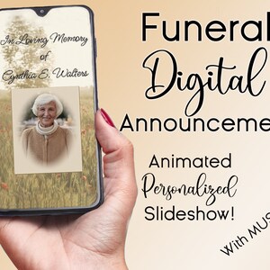 Digital Funeral Announcement Cinematic Picture Video Montage ...