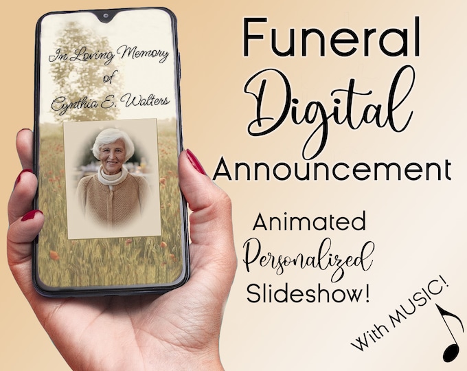Digital Funeral Announcement Cinematic Picture Video Montage ...