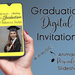 Digital Graduation Template Invitation Announcement Picture Video ...