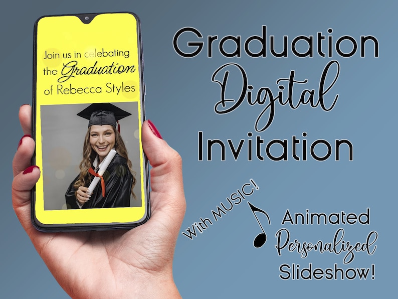 Digital Graduation Template Invitation Announcement Picture Video ...
