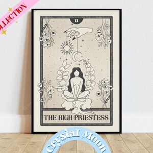 A4 the High Priestess Tarot Card Print Poster / Gift / Art / Witchy ...