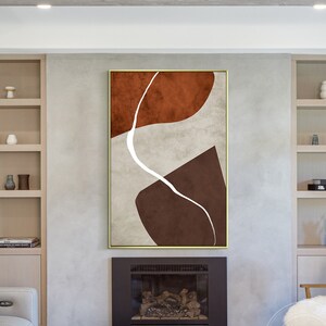 Brown Abstract Wall Art Framed Wall Art Modern Abstract - Etsy