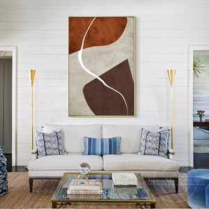 Brown Abstract Wall Art Framed Wall Art Modern Abstract - Etsy