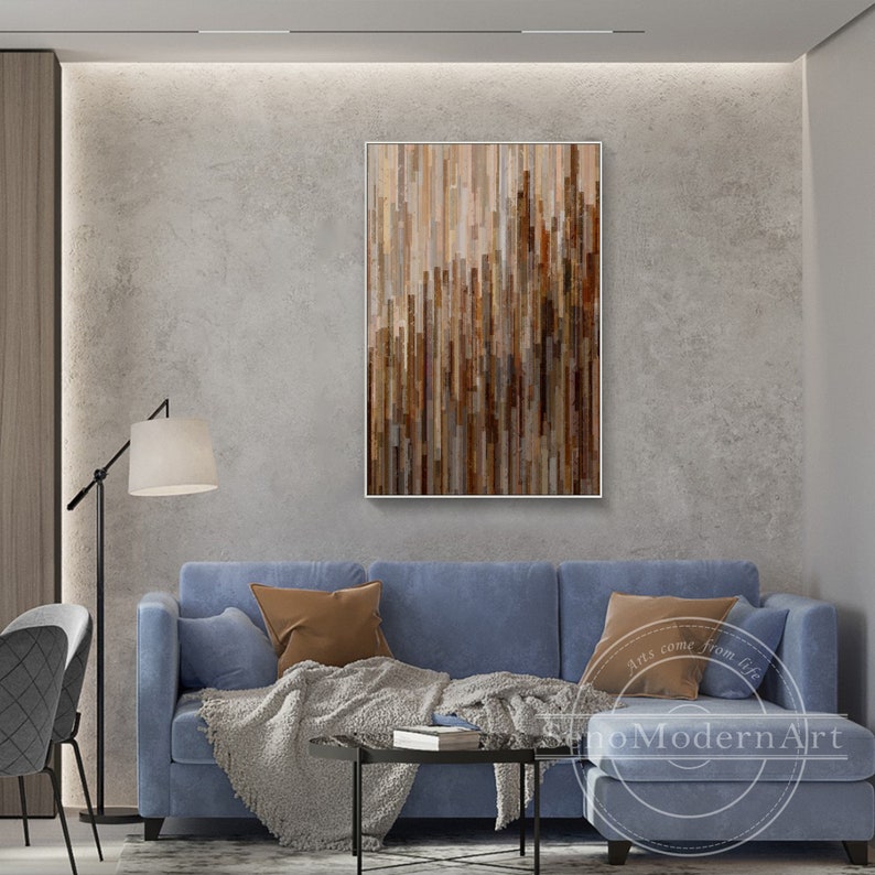 Frame Wall Art Modern Abstract Geometric Black Brown Grey - Etsy