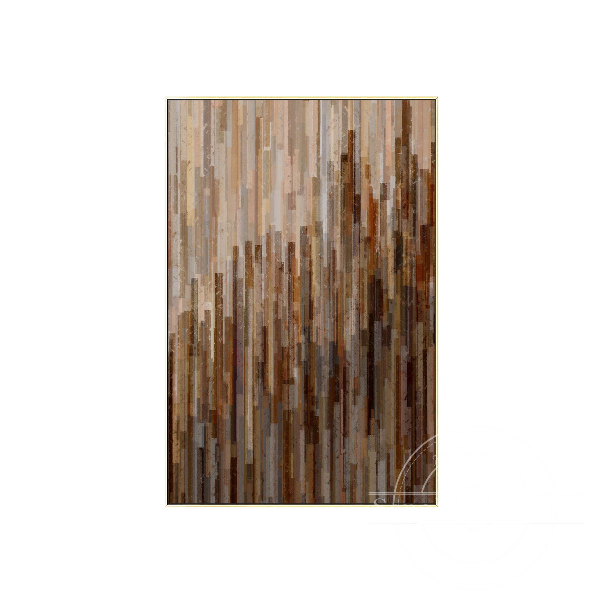 Frame Wall Art Modern Abstract Geometric Black Brown Grey | Etsy