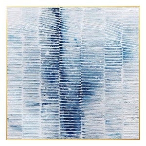 Blue Abstract Square Textured Art Blue Wall Decor Modern Oversized ...
